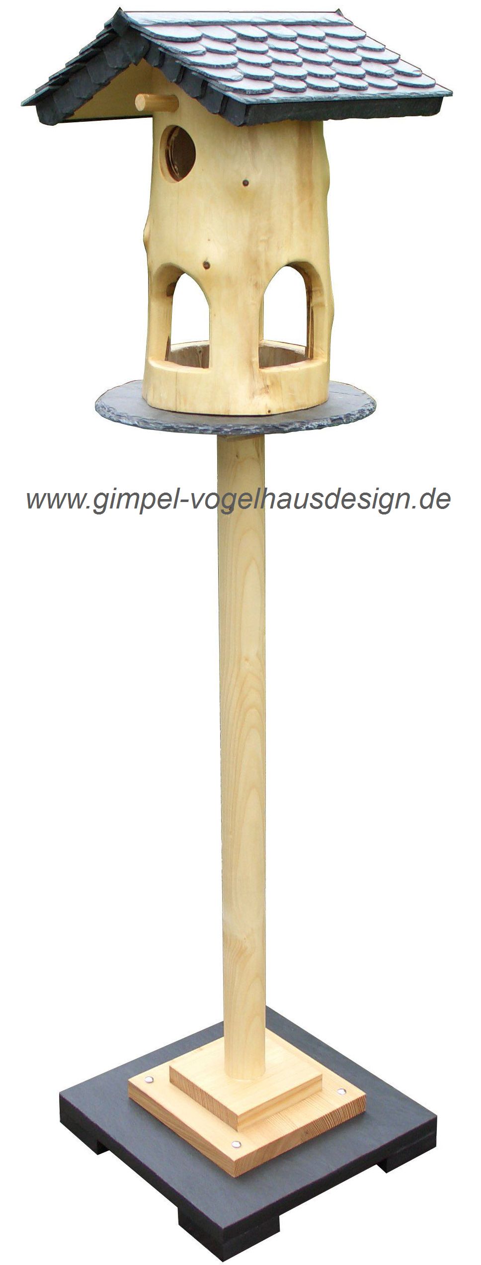 Gimpel-Vogelhausdesign – Hohlstamm-Schiefer Rundbogen
